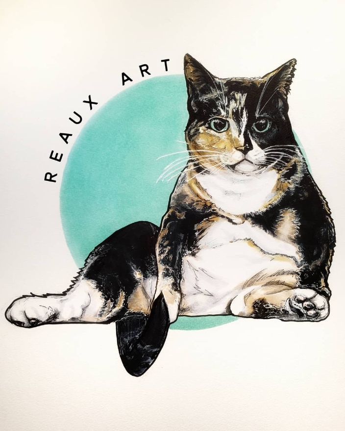 Metairie, LA - Reaux Art - Metairie Louisiana Pet Portrait Artist