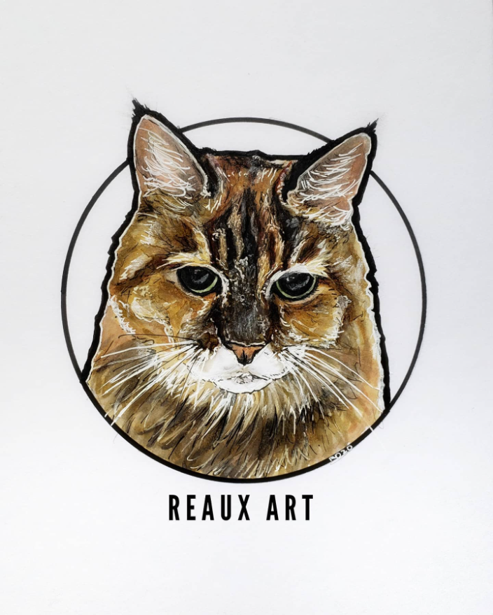 Metairie, LA - Reaux Art - Metairie Louisiana Pet Portrait Artist