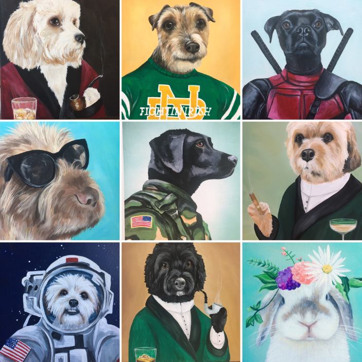 Cary, NC - Hand Painted Pet Portraits